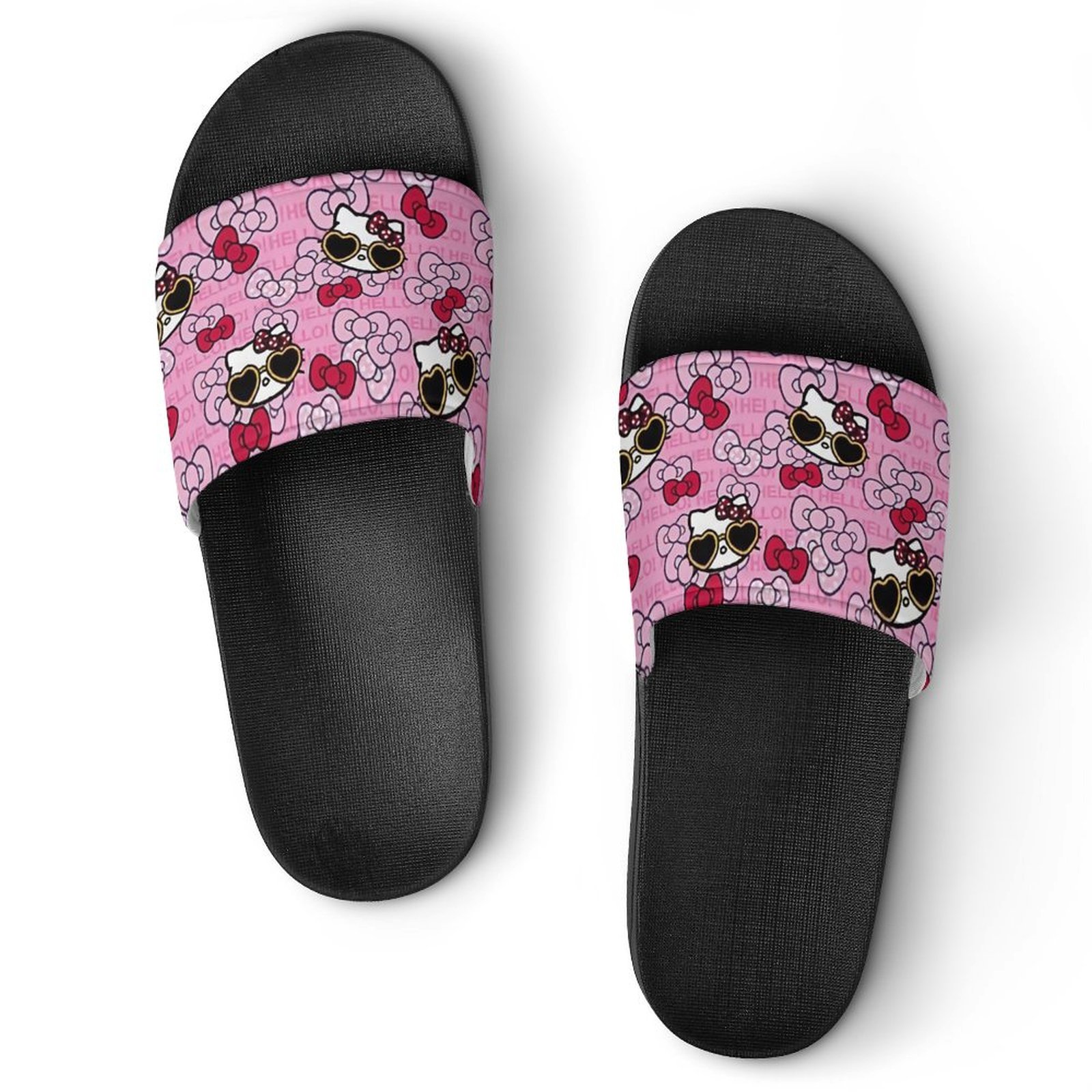 Hello Kitty with Glasses Slides for Women,Non-Slip Quick Drying Soft ...