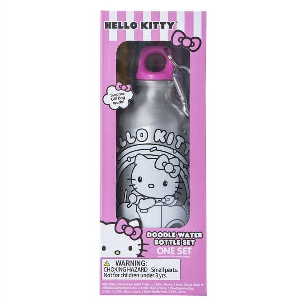 Hello Kitty Gray Doodle Water Bottle Set, Personalized Design Kit for ...