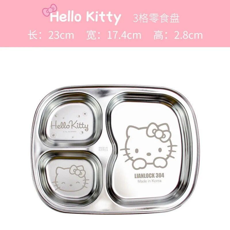 Hello Kitty Grid Plate Dinner Plate Sanrios Anime 5 Grids Snack Plate ...