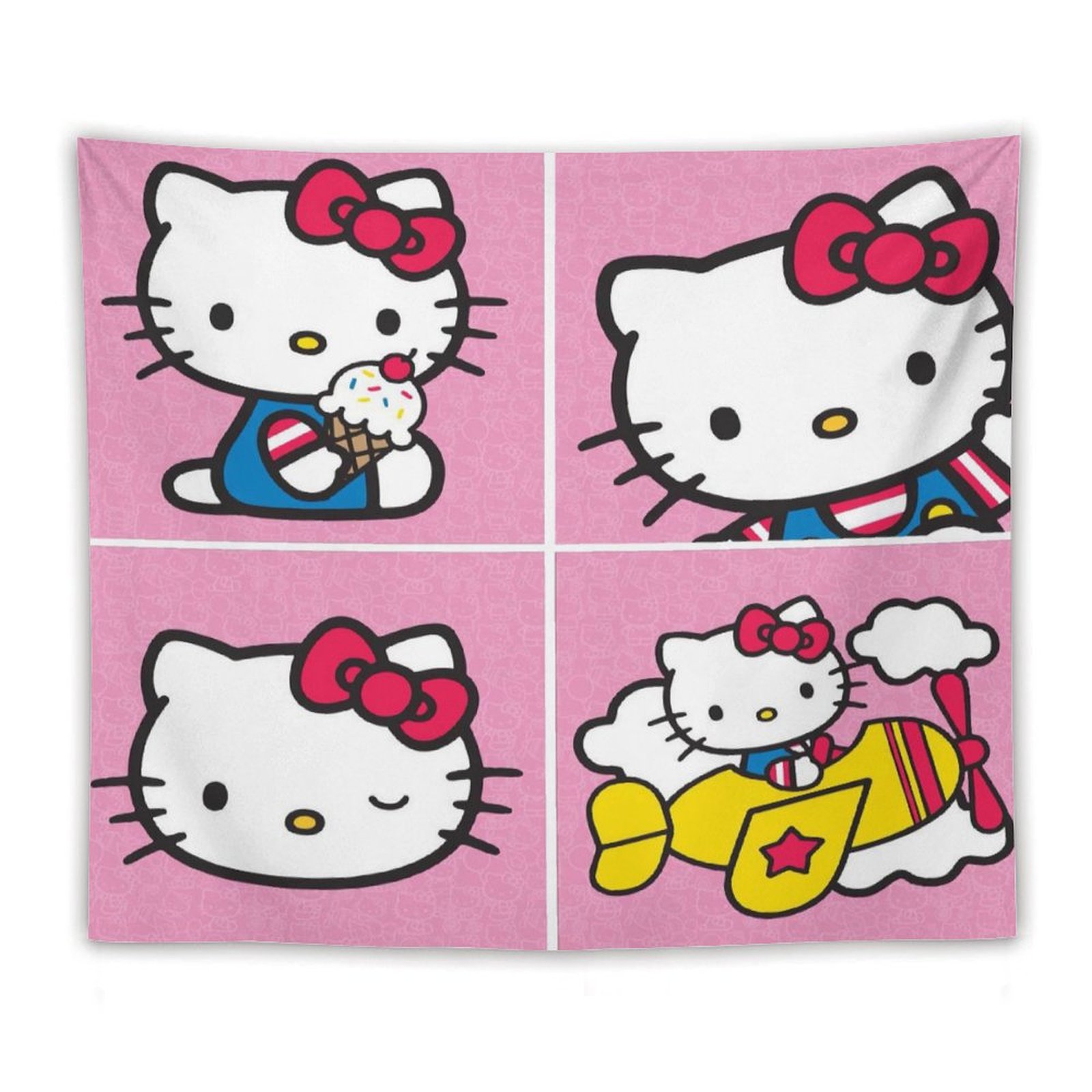 Hello Kitty Grid Tapestry,Hello Kitty Grid Poster for Bedroom Girls ...