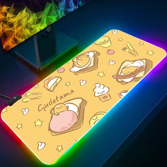 Hello Kitty Gudetama RGB Pc Gamer Keyboard Mouse Pad Mousepad LED ...
