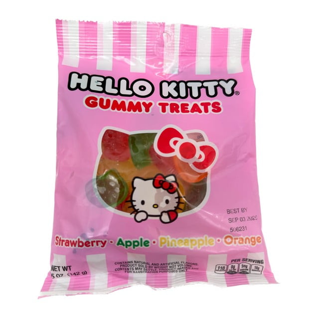 Hello Kitty Gummy Treats Strawberry, Apple, Pineapple, Orange 5 oz - Walmart.com
