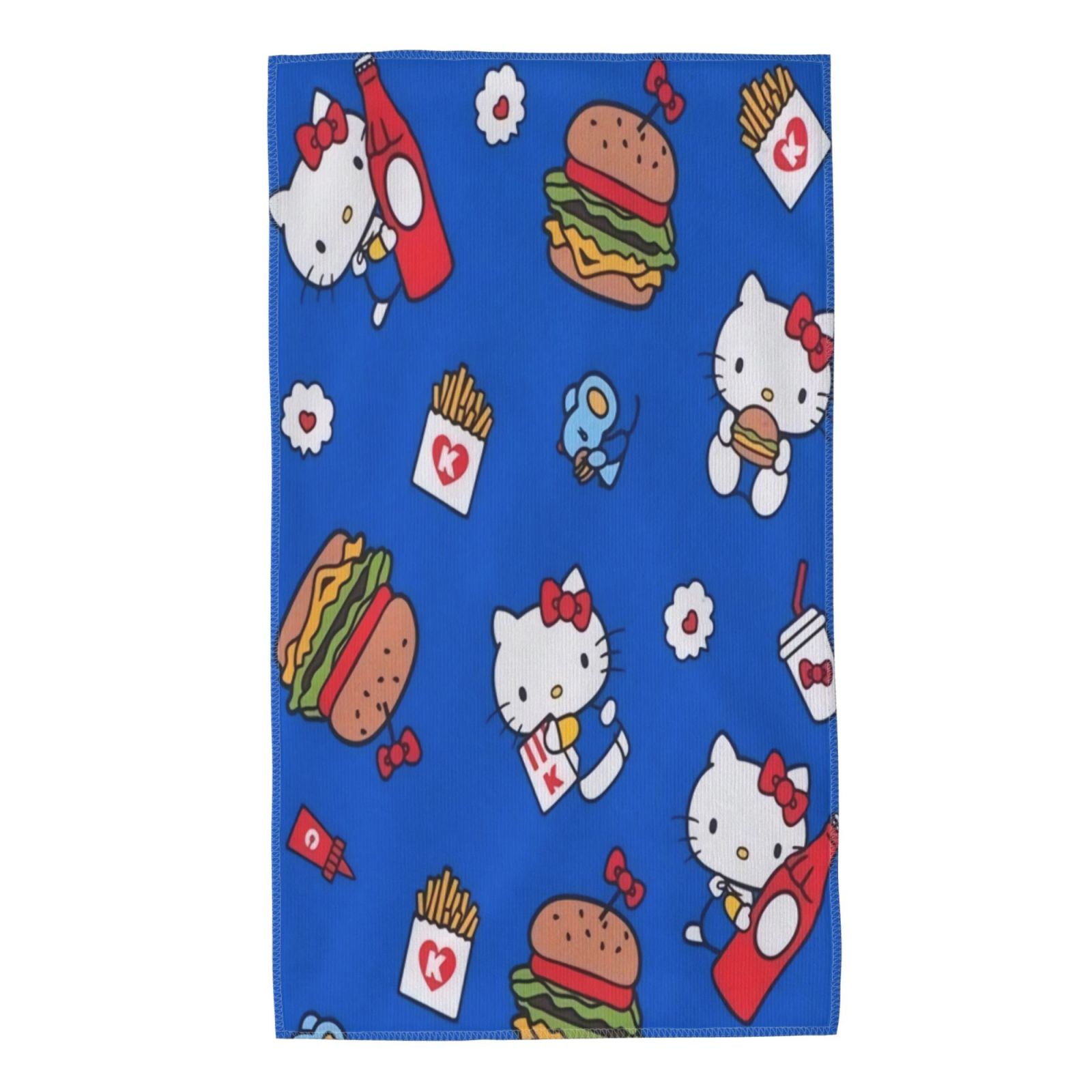 Hello-Kitty Hamburger French Fries Coke Kitchen Towels,Microfiber Dish ...