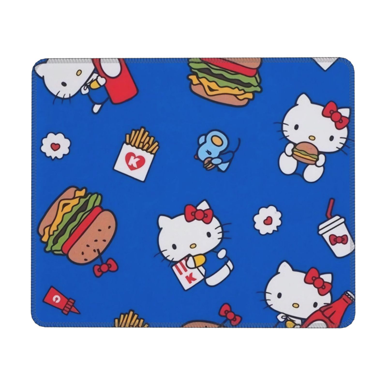 Hello-Kitty Hamburger French Fries Coke Square Mouse Pad,Mouse Mat ...