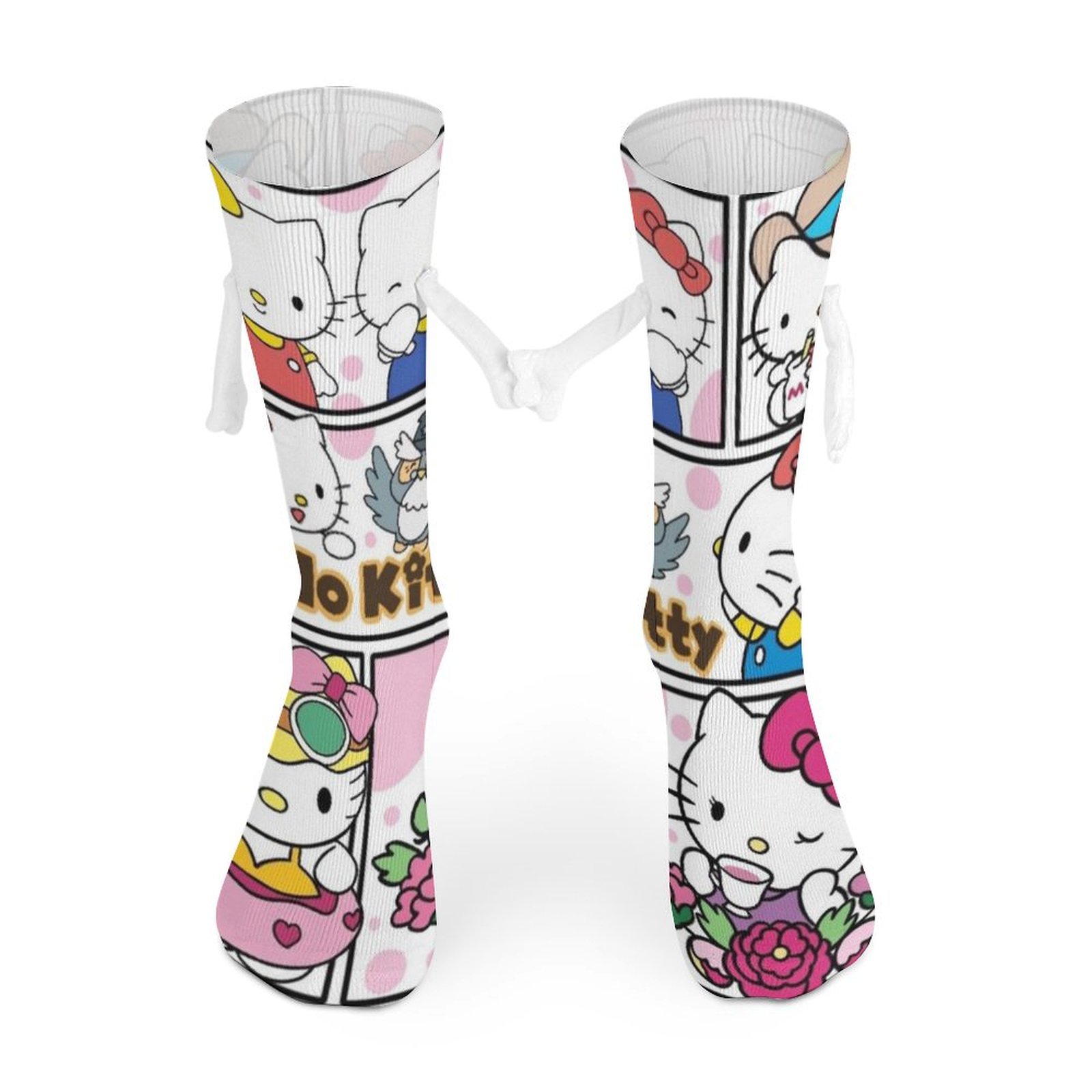 Hello Kitty Hand Holding Socks for Kids Youth Men & Women Over-the-Calf ...
