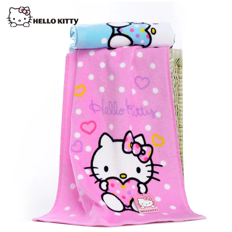 Hello Kitty Hand Towel Cartoon Lovely Pink Printing Face Towel Girl ...