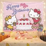 hello Anime Kitty Happy Birthday Anime Cartoon Theme Backdrops Banner ...