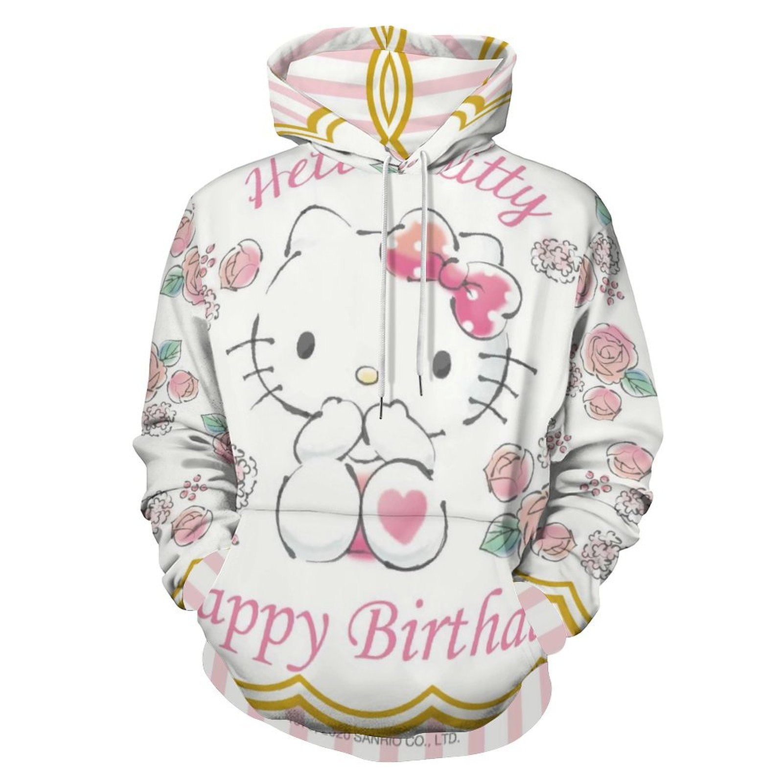 Hello Kitty Happy Birthday Graphic Unisex 3D Print Casual Pullover ...