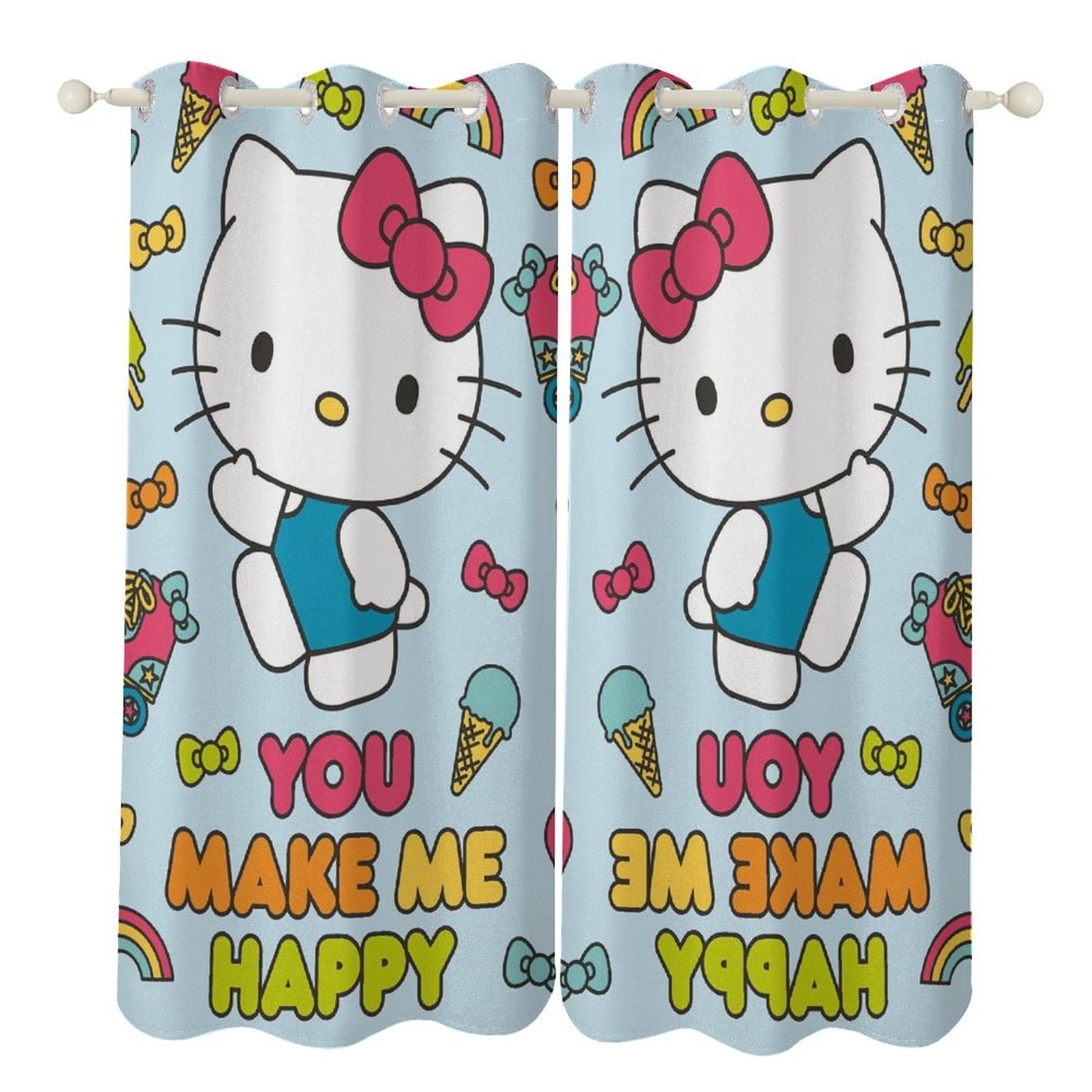 Hello Kitty Happy Kids Curtains 52 X 84 Inch,Cartoon Blackout Curtains ...