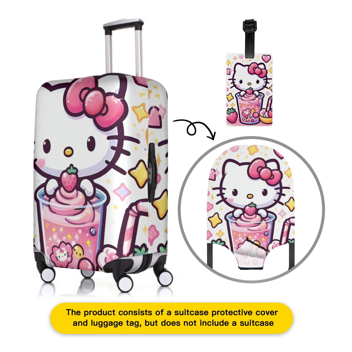 Hello Kitty Hard Shell Suitcase Cover with Luggage Tag, 21inch/25inch ...