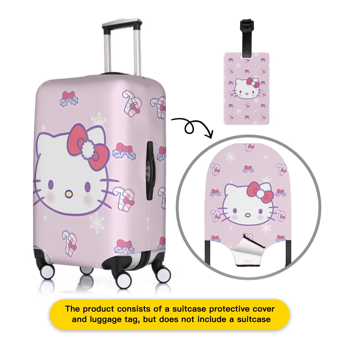 Hello Kitty Hard Shell Suitcase Cover with Luggage Tag, 21inch/25inch ...