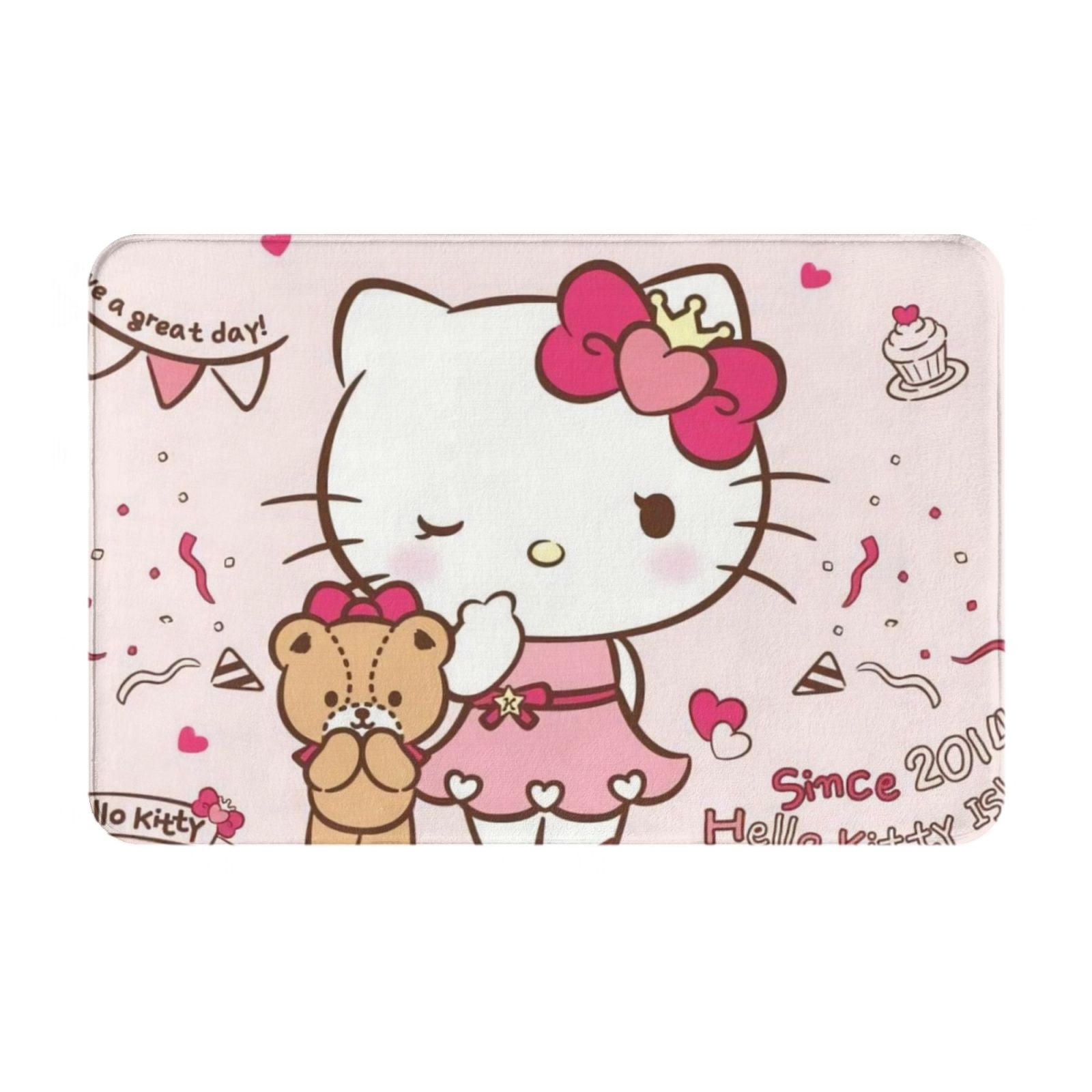 Hello Kitty Have A Great Day Bathroom Rugs Mat 24x16,Extra Soft and ...