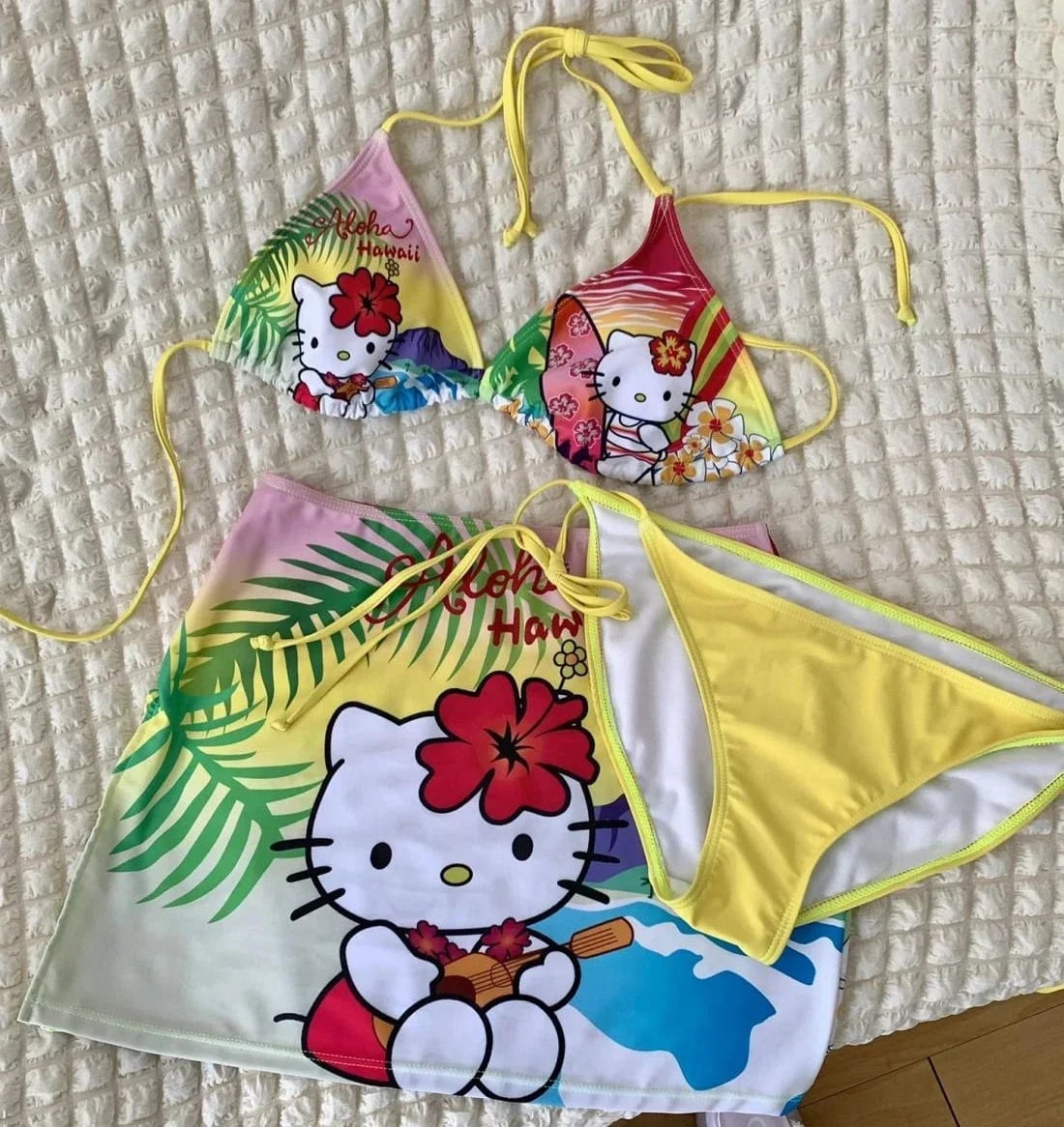 Hello Kitty Hawaii split swimsuit suit for women in summer kawaii hot ...