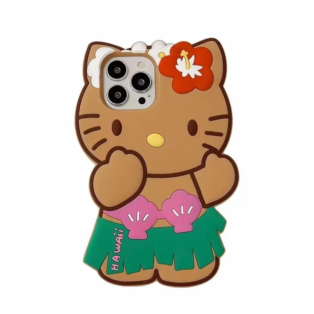 Hello Kitty Hawaiian Series Mobile Phone Shell Anime Sanrio 3D ...