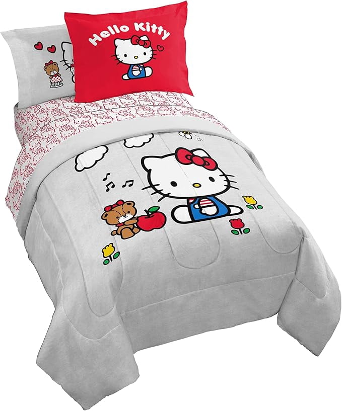 Hello Kitty Hello Friend 7 Piece Full Size Bed Set with Shams - Walmart.com