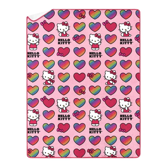 Hello Kitty Hello Hearts Sanrio Kids Silk Touch Throw Blanket with ...