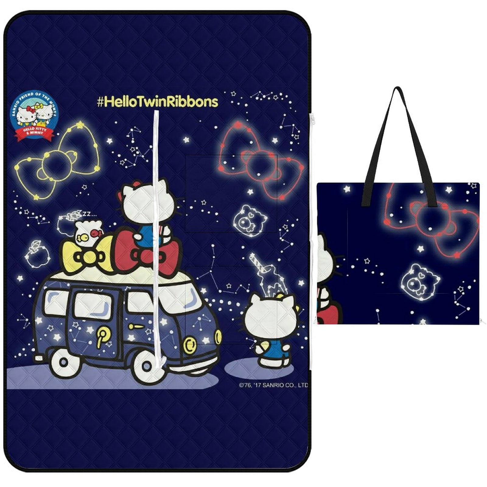 Hello Kitty Hello Twin Ribbons Picnic Blankets Outdoor Blanket,59'x39 ...