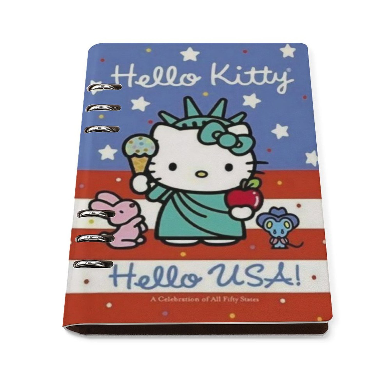 Hello Kitty Hello USA Refillable Leather A5 Loose Leaf Notebook, Loose ...