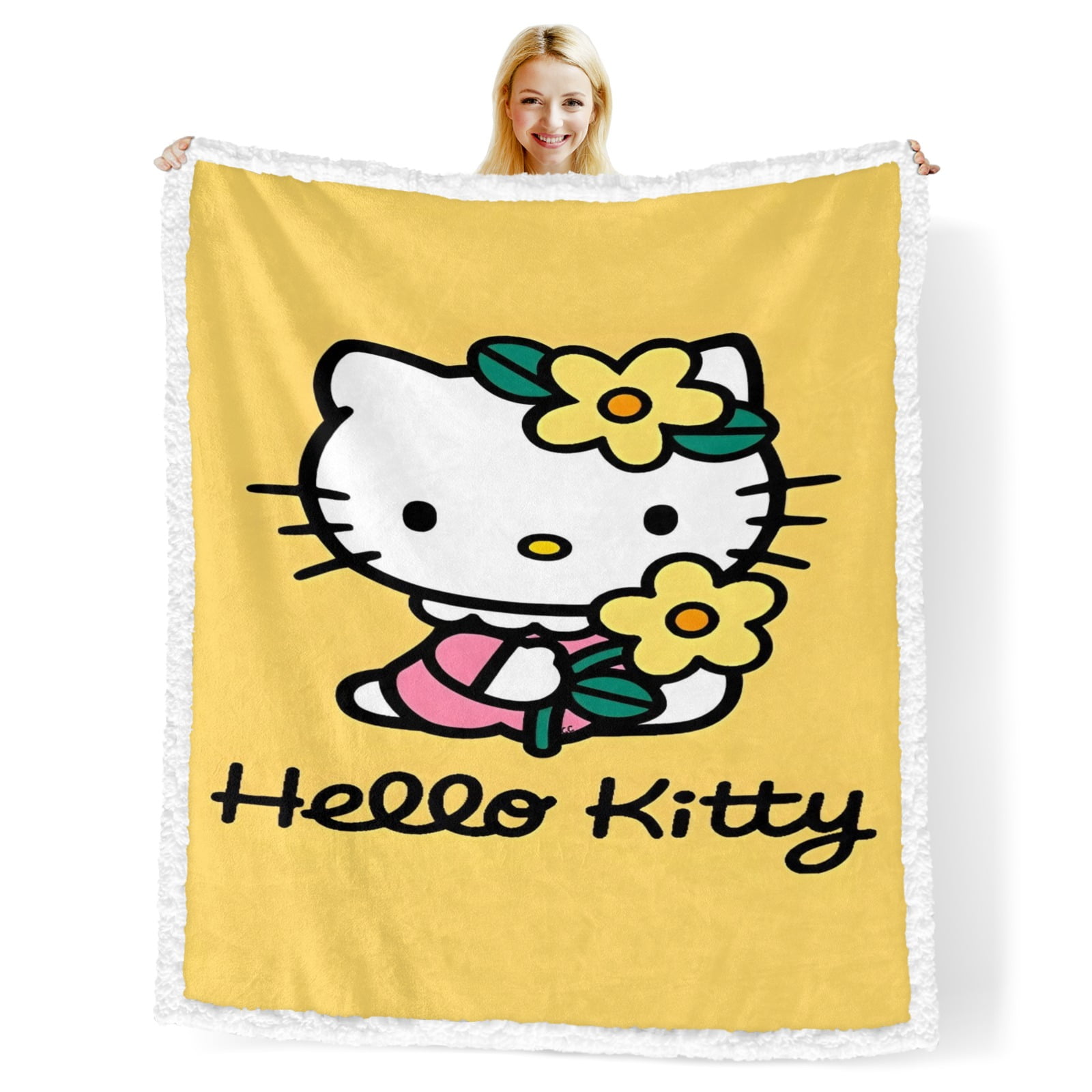 Hello Kitty High Definition Pattern 50 * 60 inch Flange Velvet Blanket ...