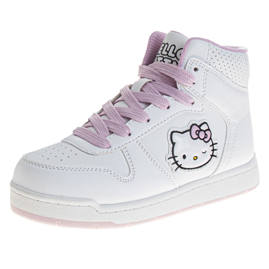 Hello Kitty High, Top Sneaker (Little Kids Sizes), White Pink, Size: 13 ...