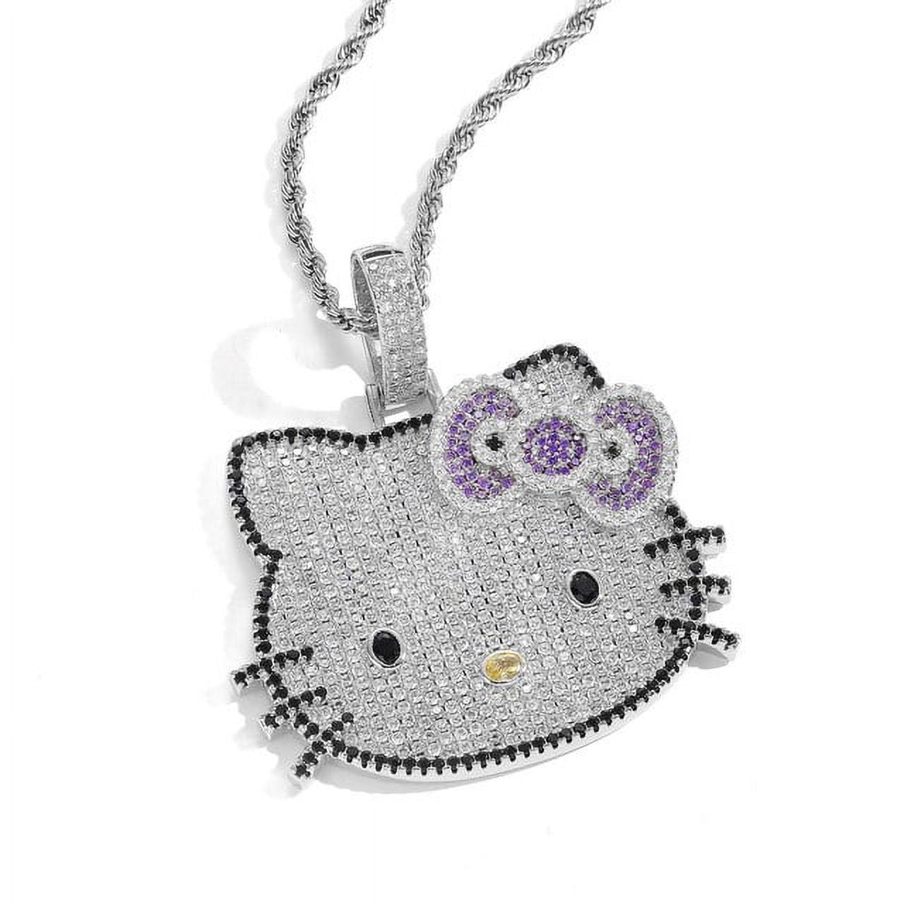 Hello Kitty Hip Hop Necklace Anime Pendant Ins Fashion Trendsetter Hip ...