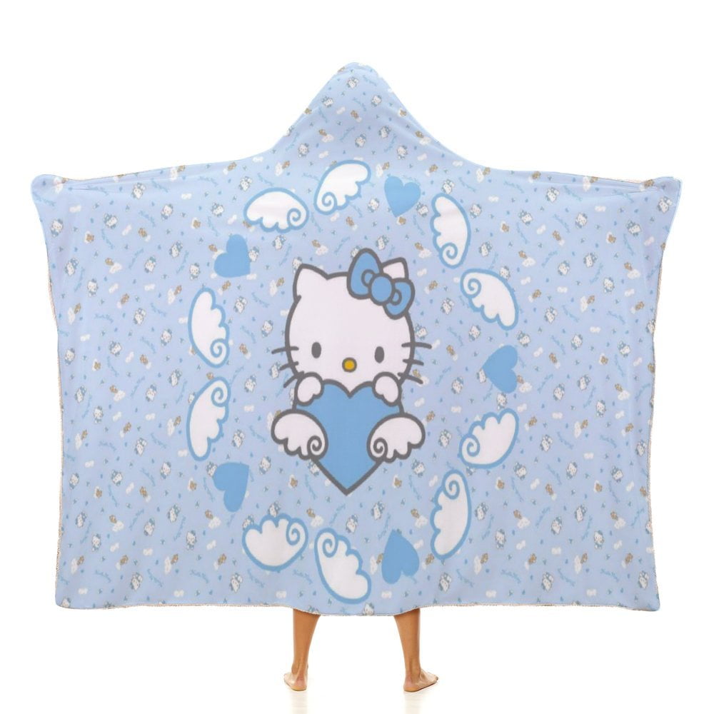 Hello Kitty Hooded Blanket Poncho, Wearable Hooded Blanket Cozy Soft ...