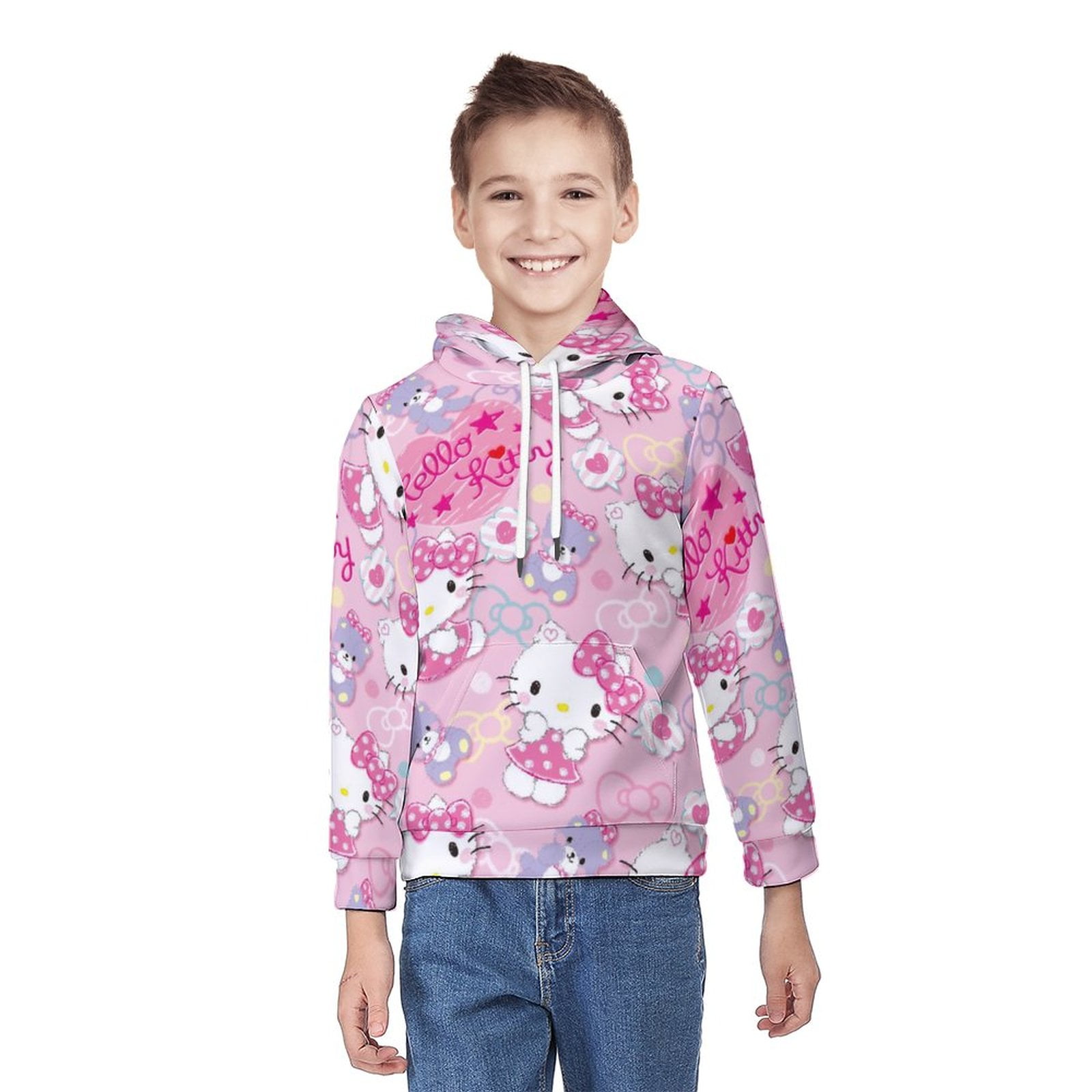 Hello Kitty Hoodie 3D Print Pullover Hooded Long Sleeve Sweatshirts ...