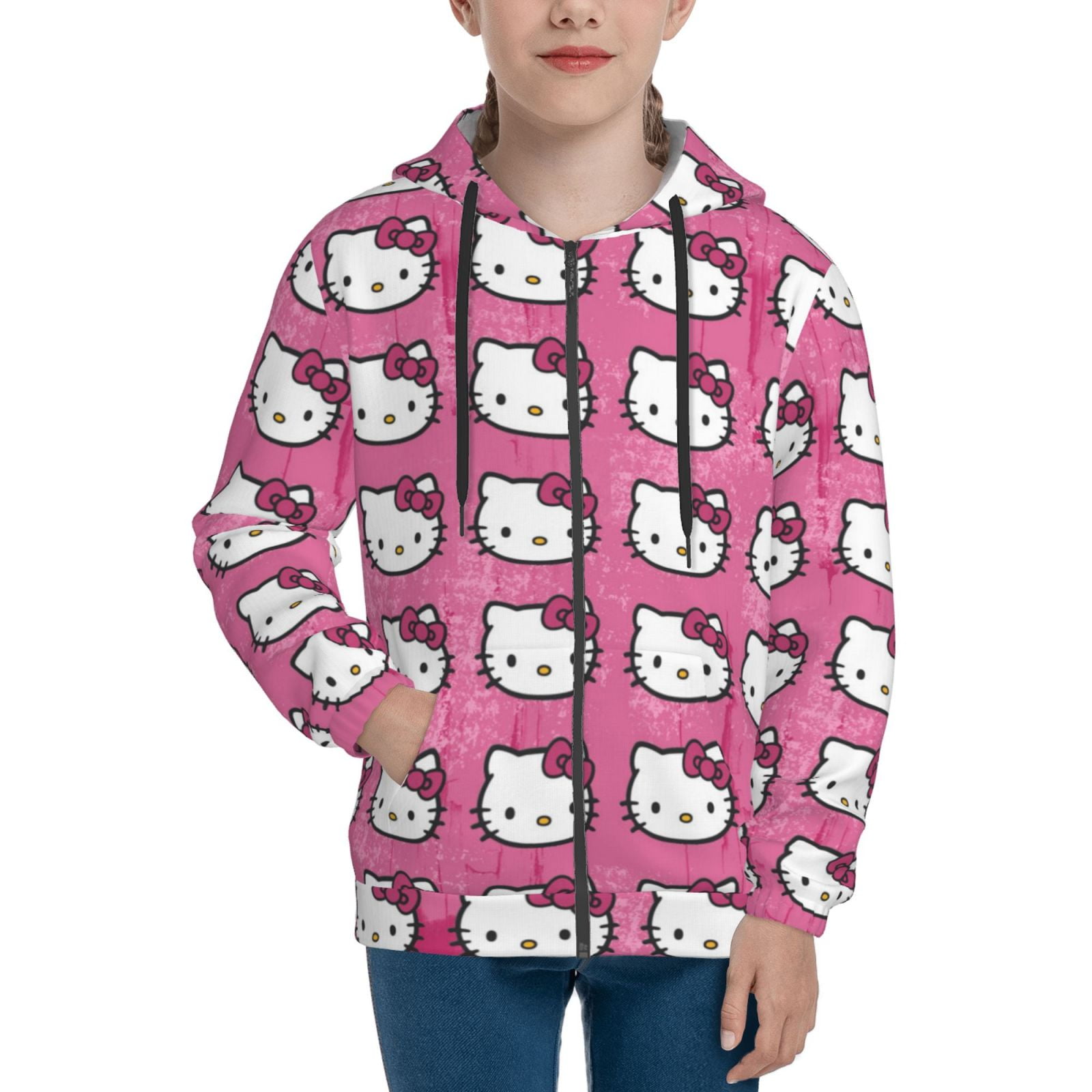 Hello Kitty Hoodie 3D Print Pullover Hooded Long Sleeve Sweatshirts ...