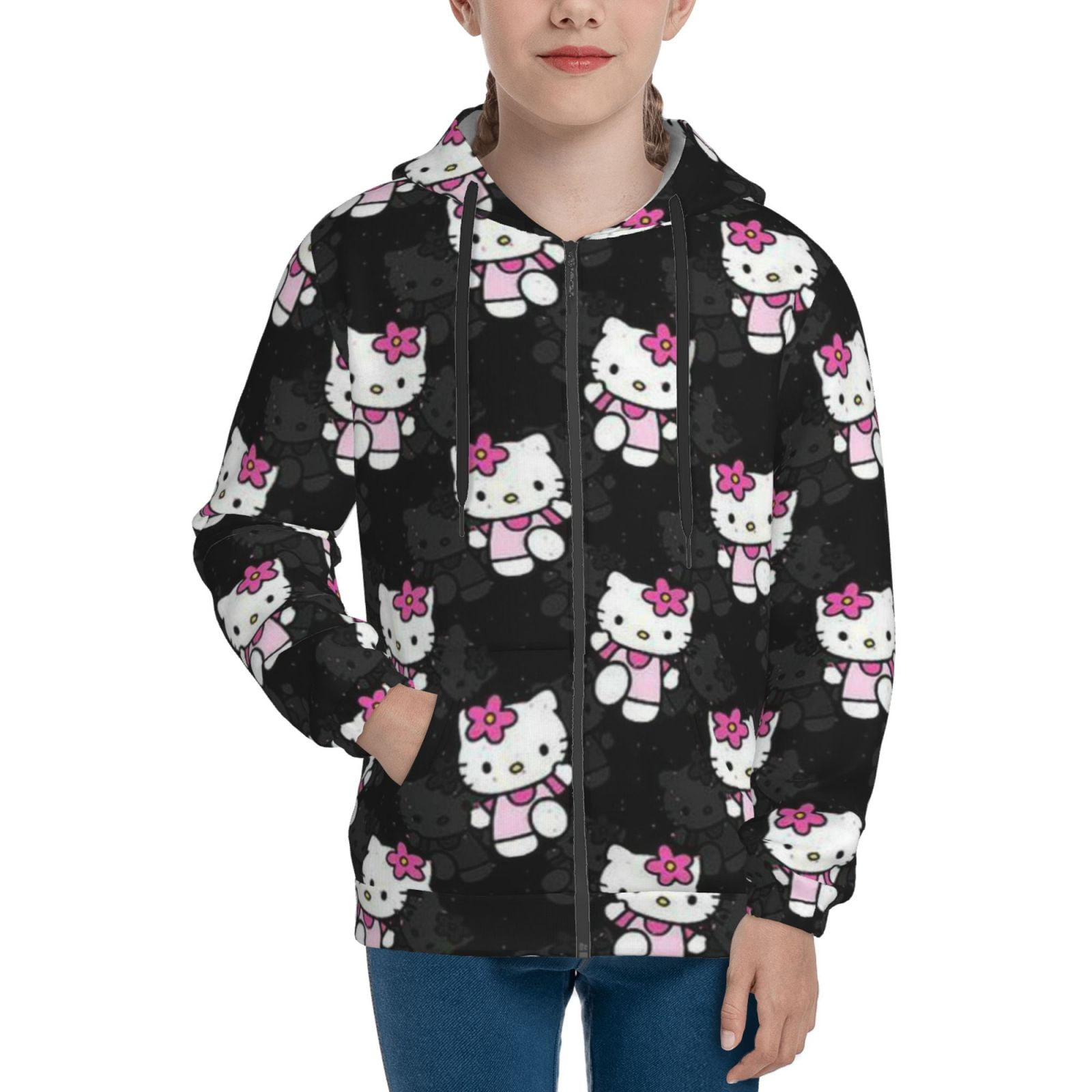Hello Kitty Hoodie 3D Print Pullover Hooded Long Sleeve Sweatshirts ...