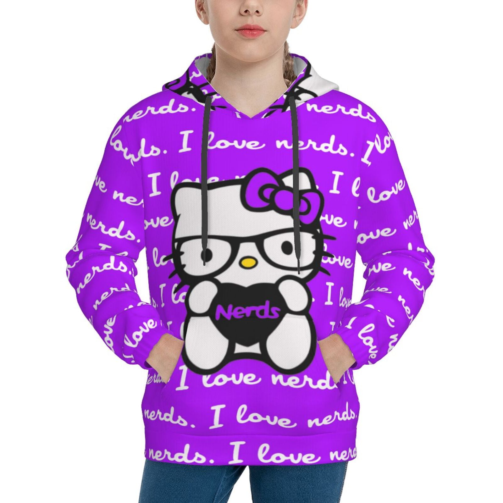Hello Kitty Hoodie 3D Print Pullover Hooded Long Sleeve Sweatshirts ...