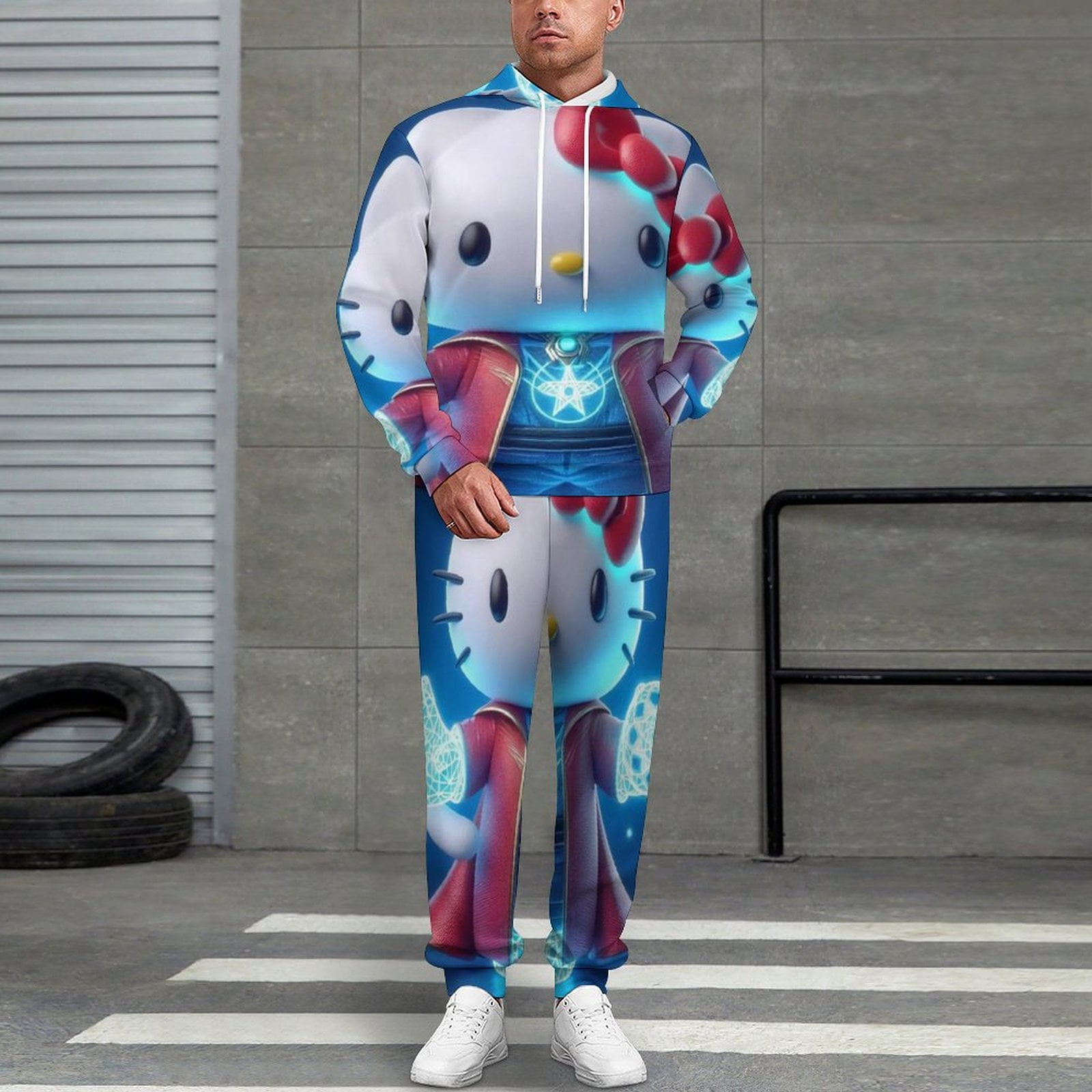 Hello Kitty Hoodie And Sweatpants Set for Men And Women Classic Couple ...