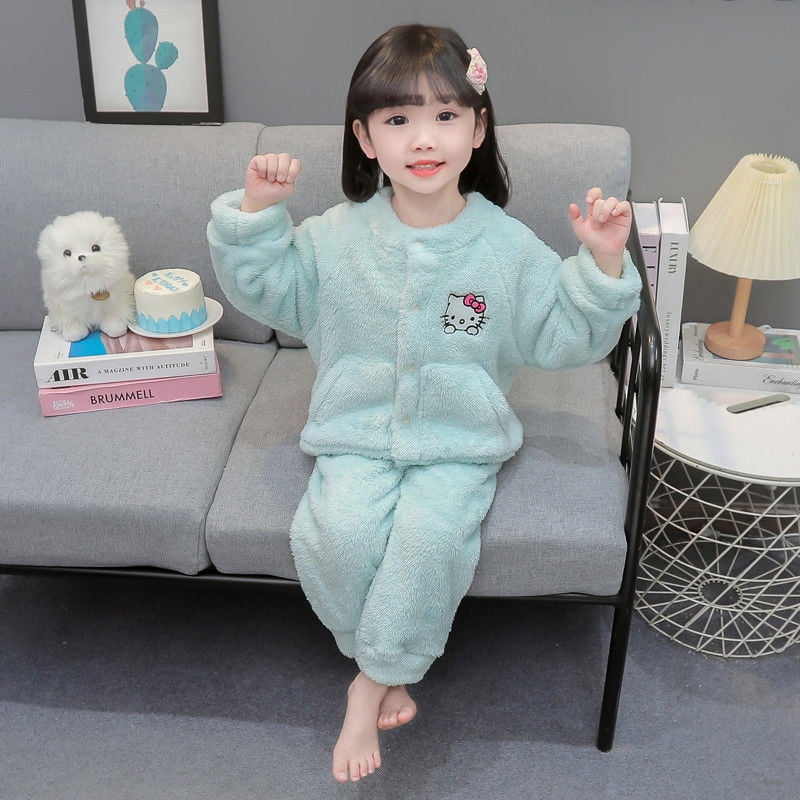 Hello Kitty Hot Sanrio Girl Pajamas Suit Kuromi Kawaii Children Home ...