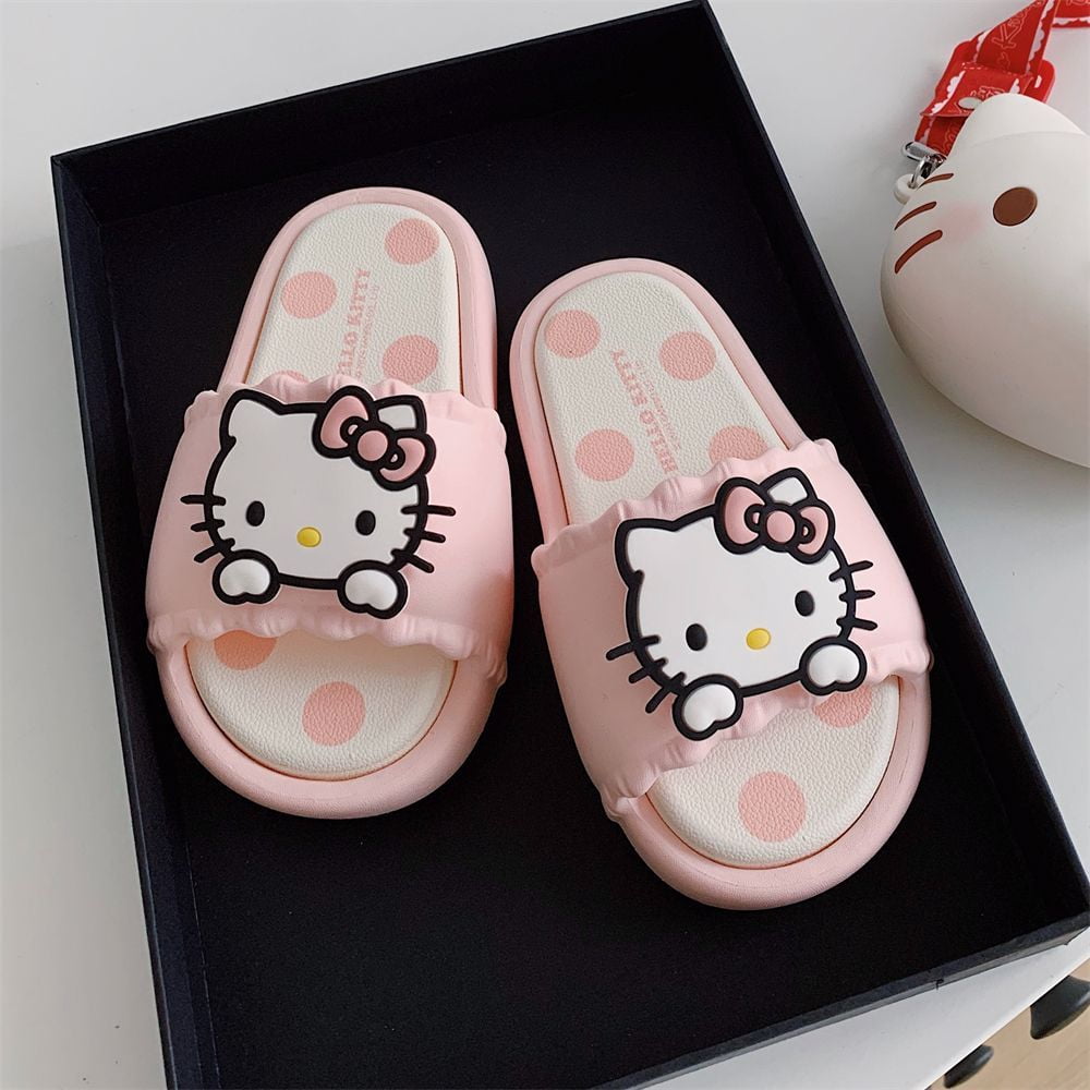 Hello Kitty House Slippers Women EVA Soft Platform Sandals Cartoon ...