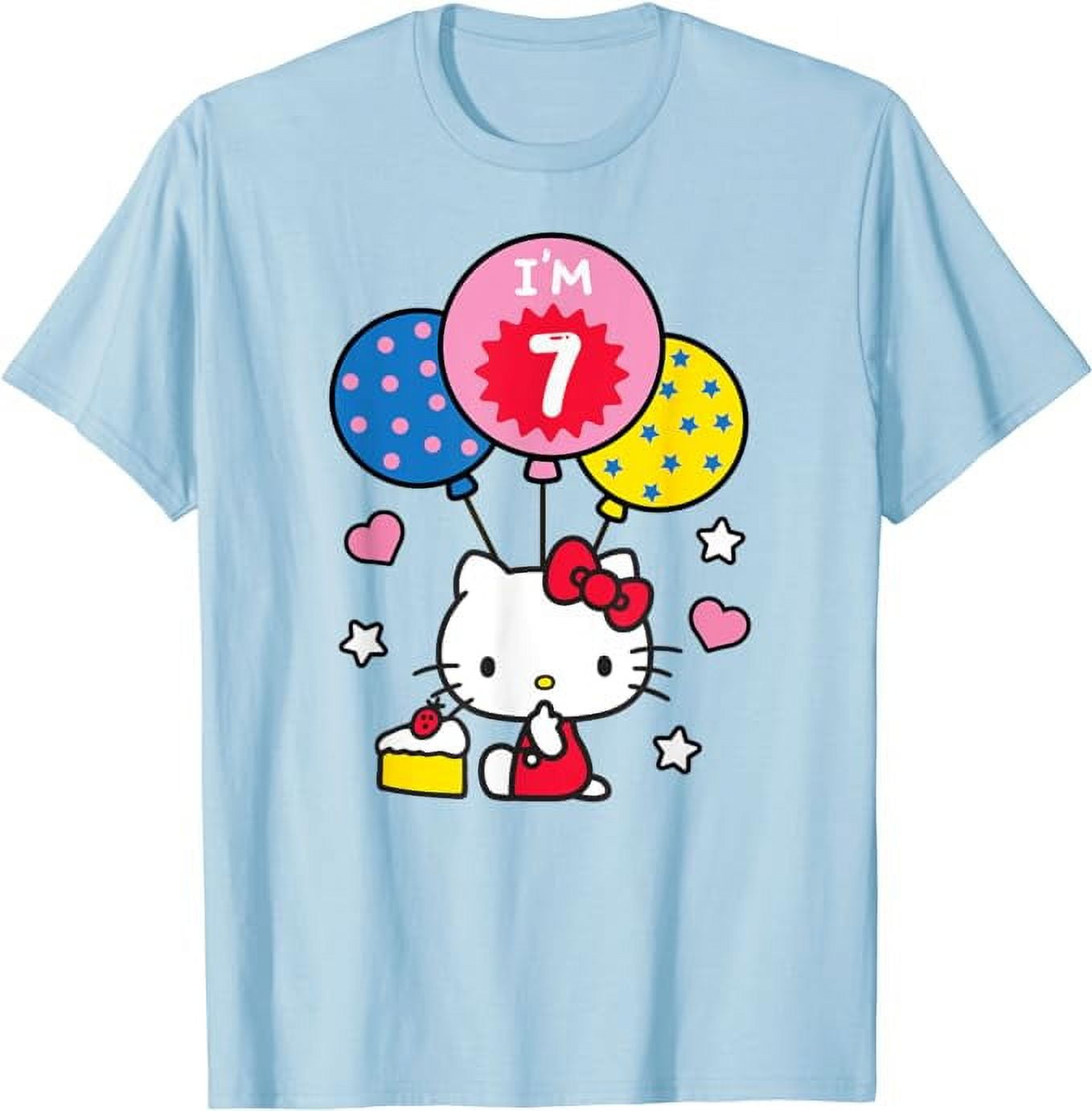 Hello Kitty I'm 7 Birthday T-Shirt, 7th BD Gift For Boys Girls Kids ...