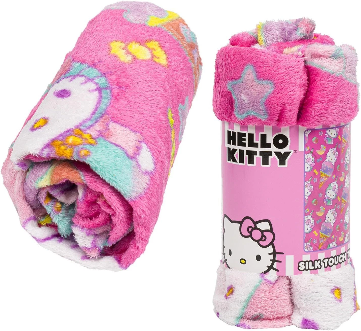 Hello Kitty Ice Cream Soft Silky Fleece Throw 40"X50" Kids Blanket ...