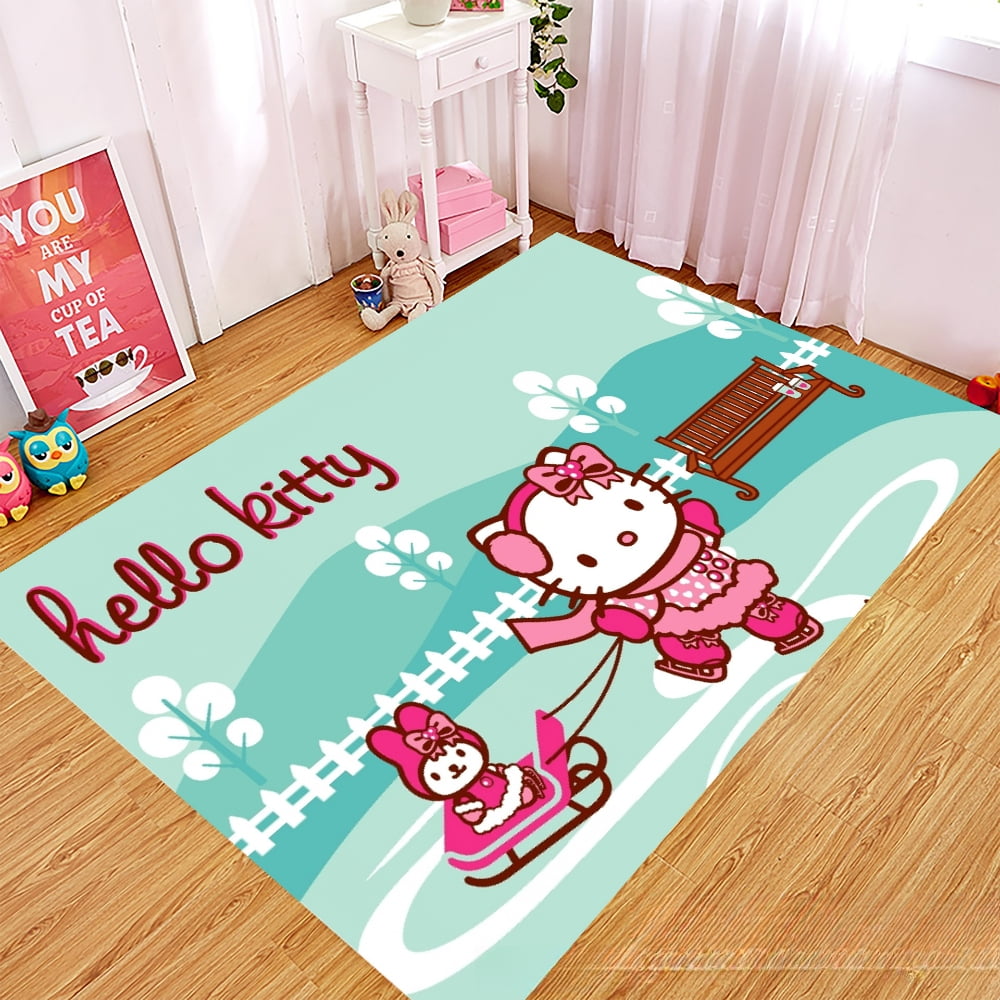 Hello Kitty Inspired Aesthetic Rug Playful Pink Carpet for Bedroom Teen ...