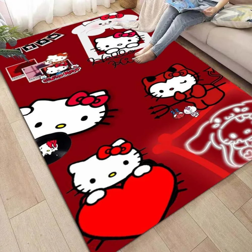 Hello Kitty Inspired Aesthetic Rug Playful Pink Carpet for Bedroom Teen ...