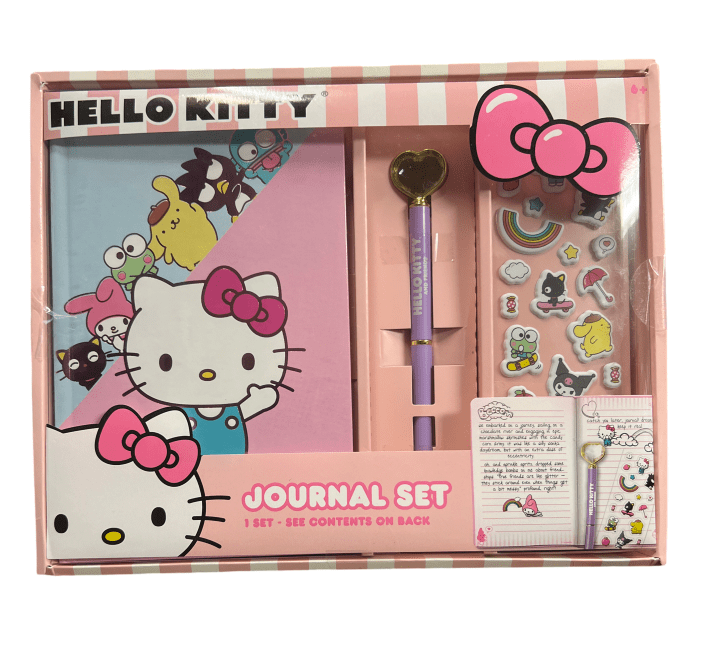 Hello Kitty Journal Set 1- 80 page Journal 1-Puffy Sticker Sheet 1-Ballpoint Pen - Walmart.com