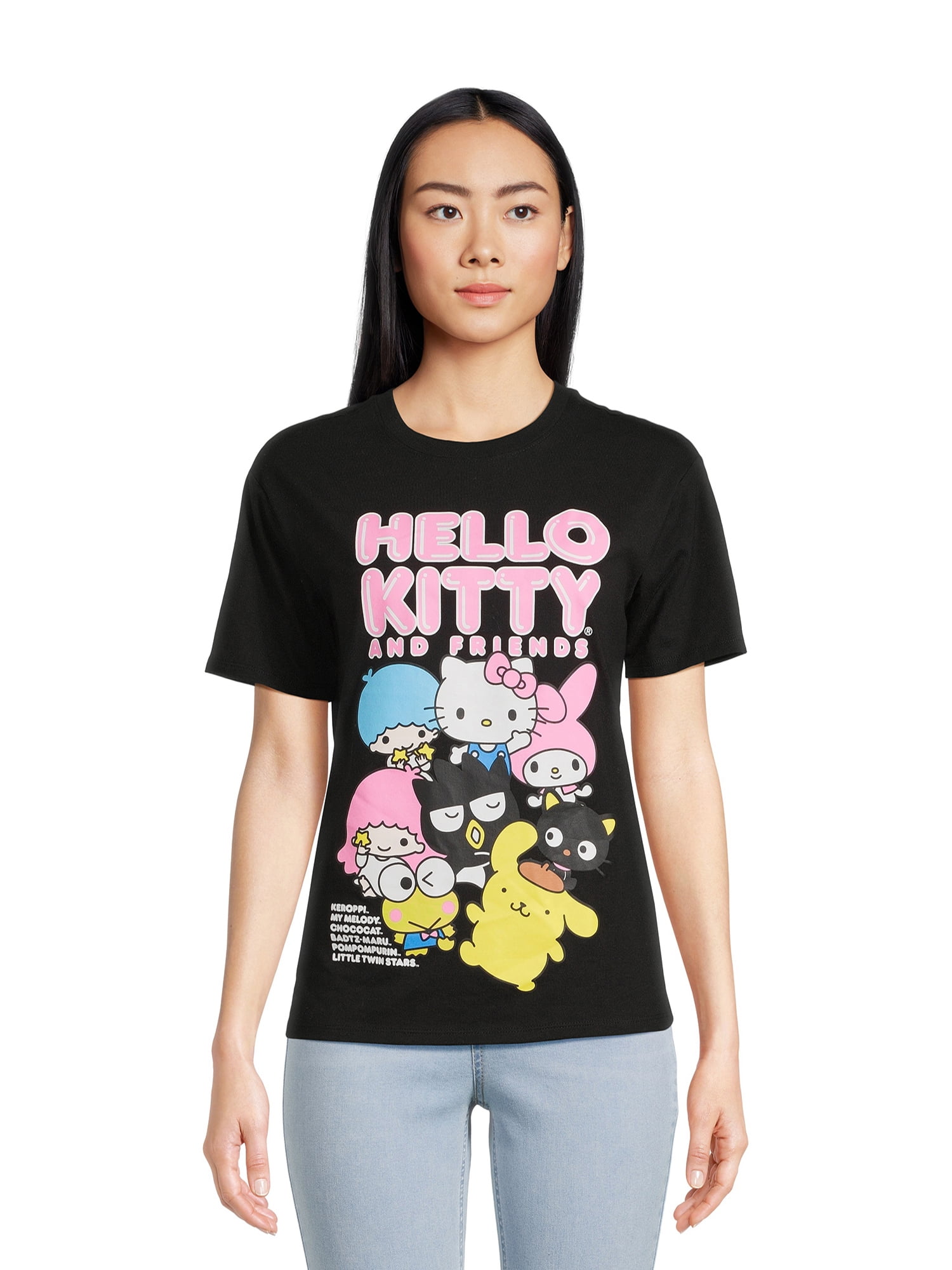 Hello Kitty Juniors Graphic Tee with Short Sleeves, Sizes XS-XXXL ...