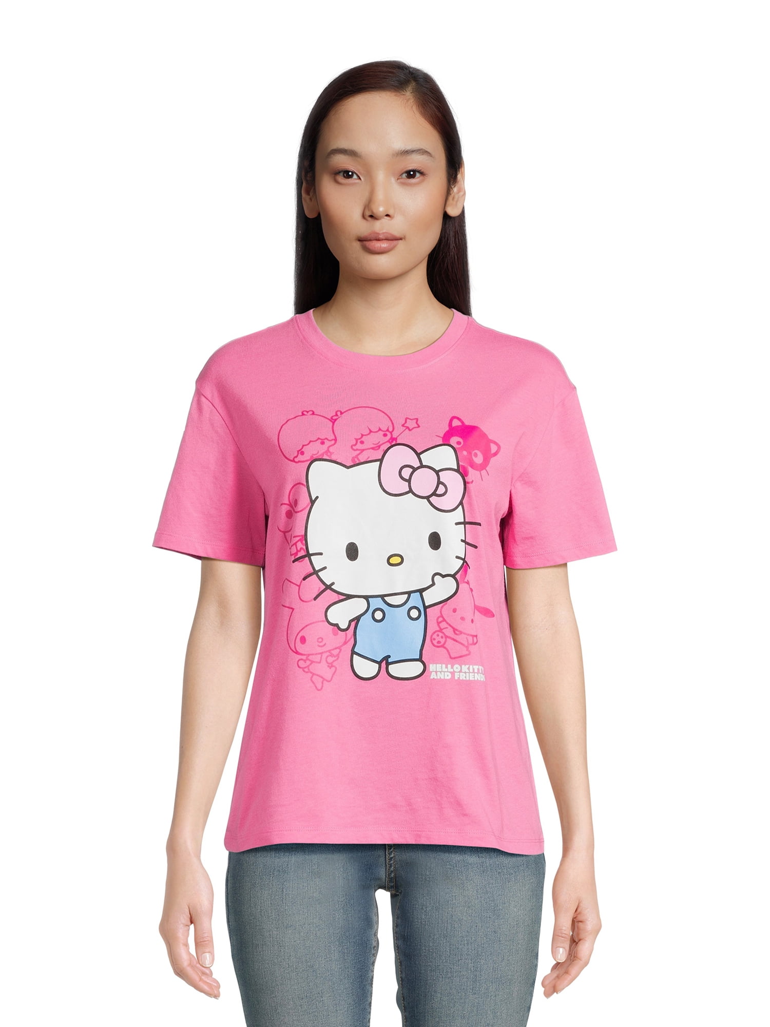 Hello Kitty Juniors Graphic Tee with Short Sleeves, Sizes XS-XXXL ...
