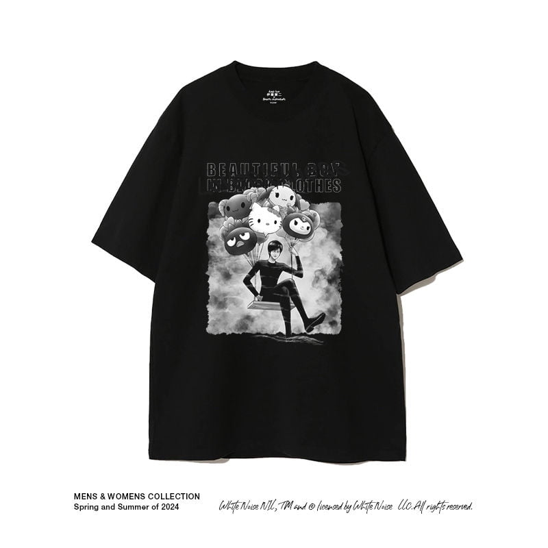 Hello Kitty Junji Ito Tomie T-shirts Cute Pattern Printing Retro Trendy ...