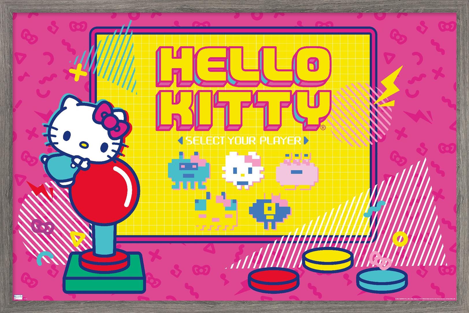 Hello Kitty - Kawaii Arcade Wall Poster, 22.375" x 34" Framed - Walmart.com