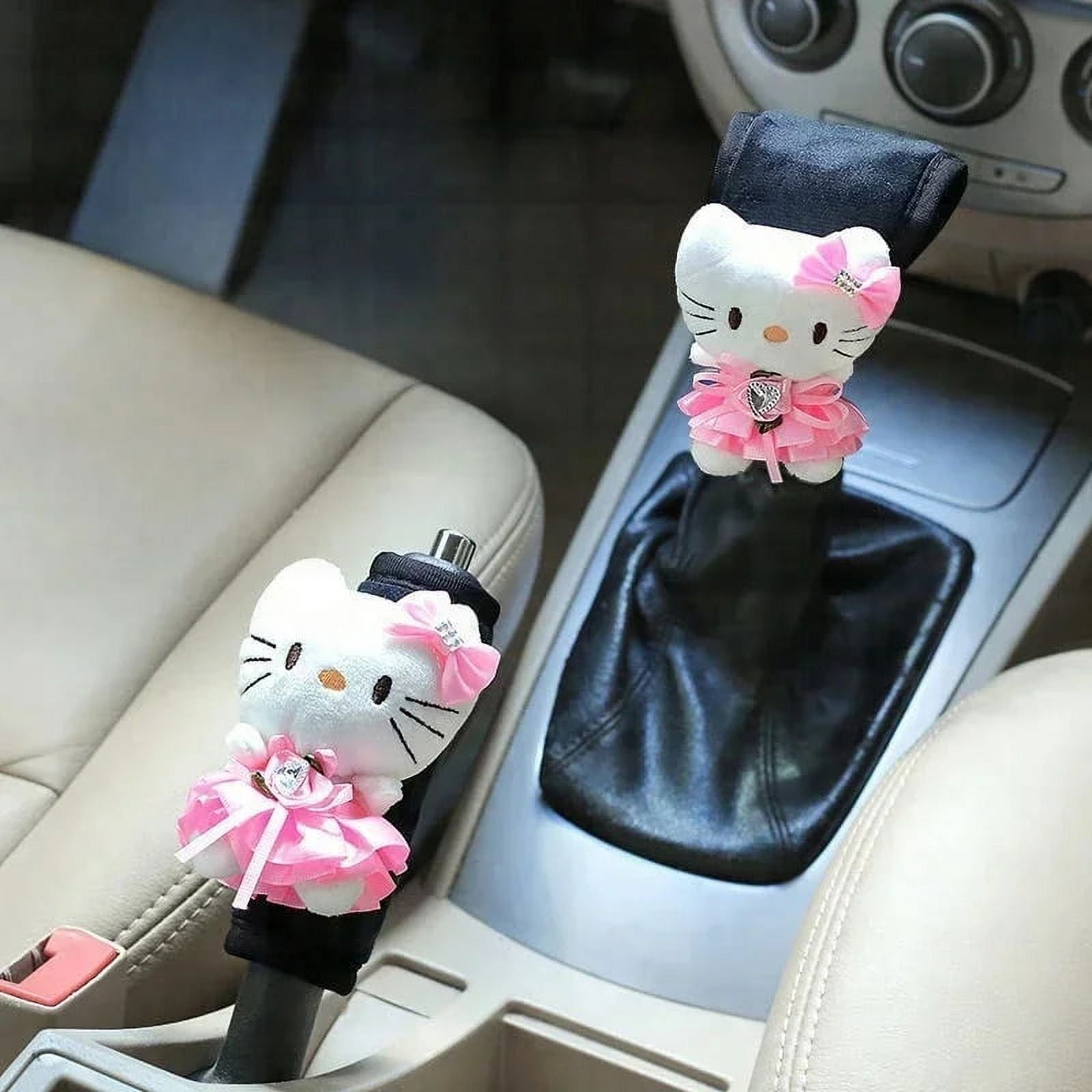 Hello Kitty Kawaii Car Knob Cover Cartoon Universal Gearshift Cover ...