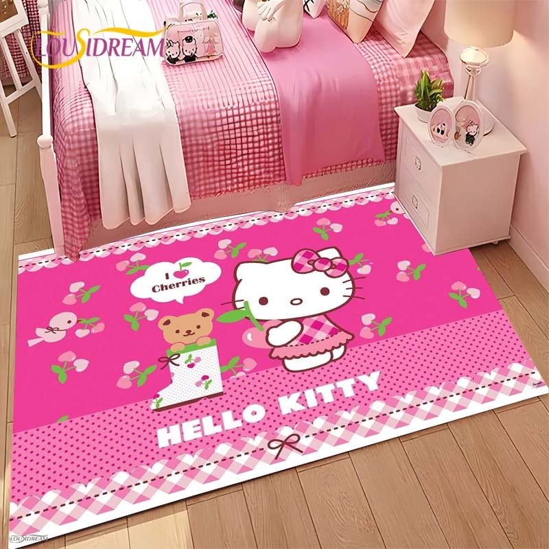 Hello Kitty Kawaii Cartoon Anime Carpet for Living Room Bedroom Rug ...