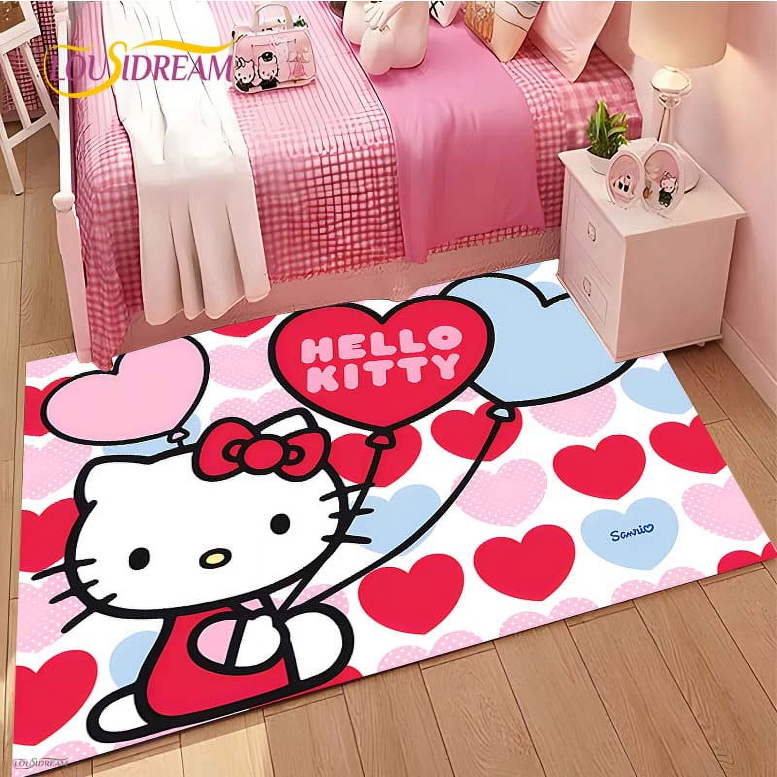 Hello Kitty Kawaii Cartoon Anime Carpet for Living Room Bedroom Rug ...
