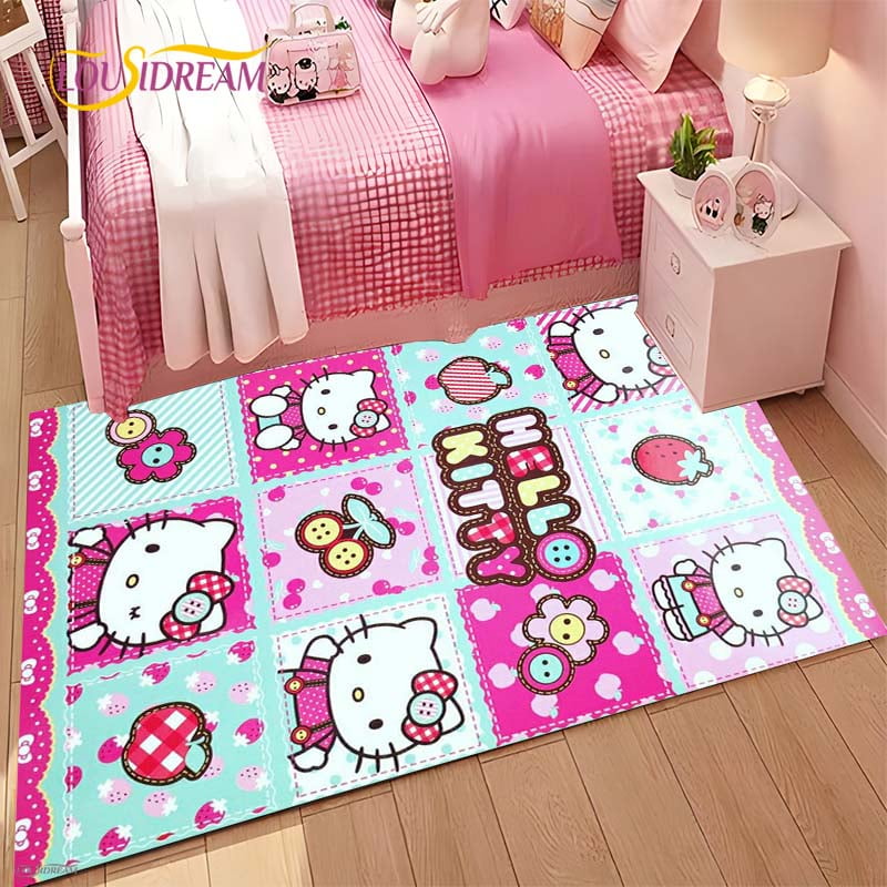 Hello Kitty Kawaii Cartoon Anime Carpet for Living Room Bedroom Rug ...