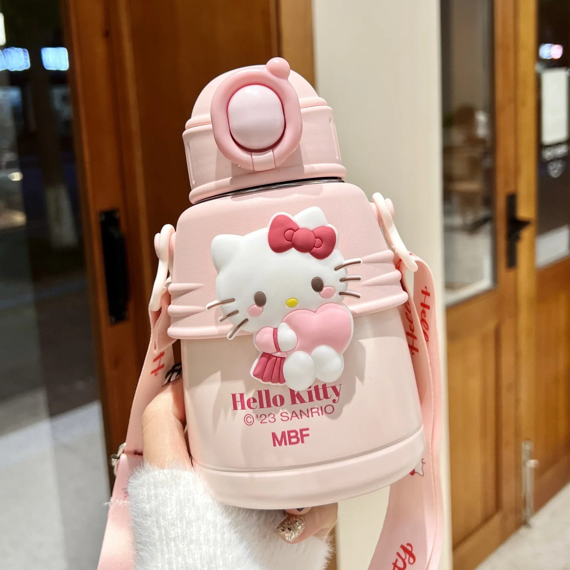 Hello Kitty Kawaii Children Thermos Cup Primary Students Go To School ...