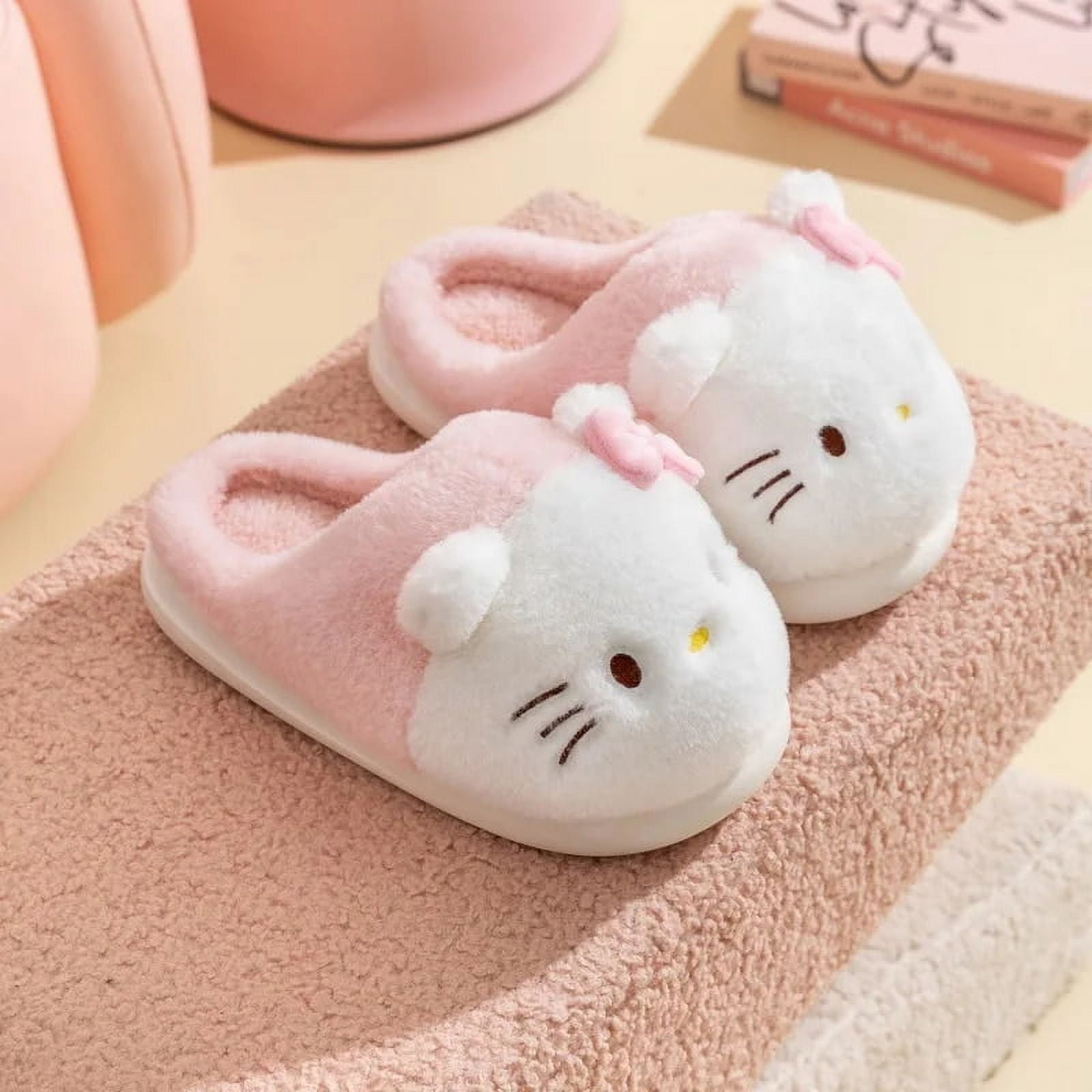 Hello Kitty Kawaii Plush Slippers Sanrio Anime Kuromi Cinnamoroll ...