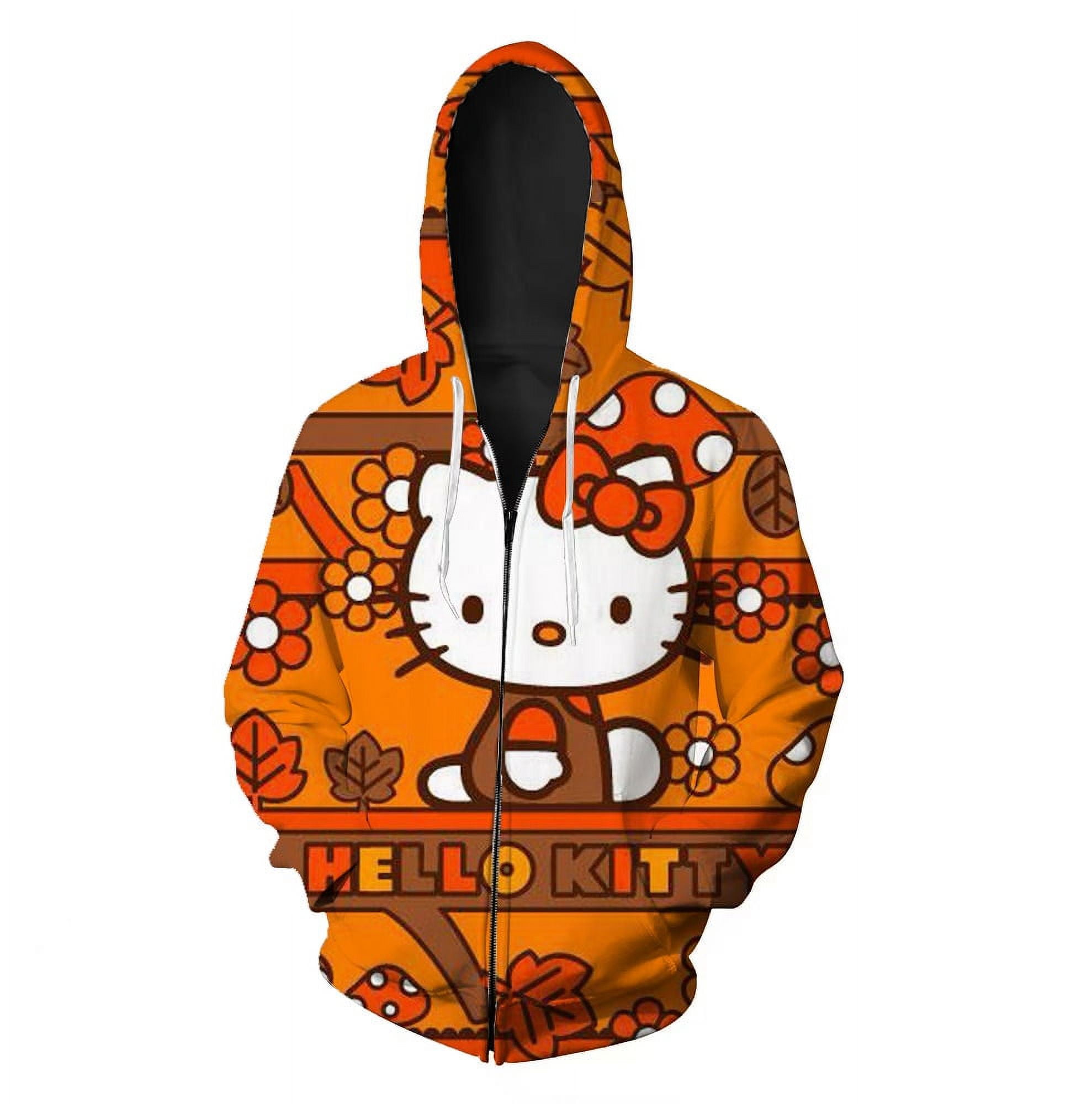 Hello Kitty Kawaii coat girls cute 3d print beautiful zipper hoodie ...