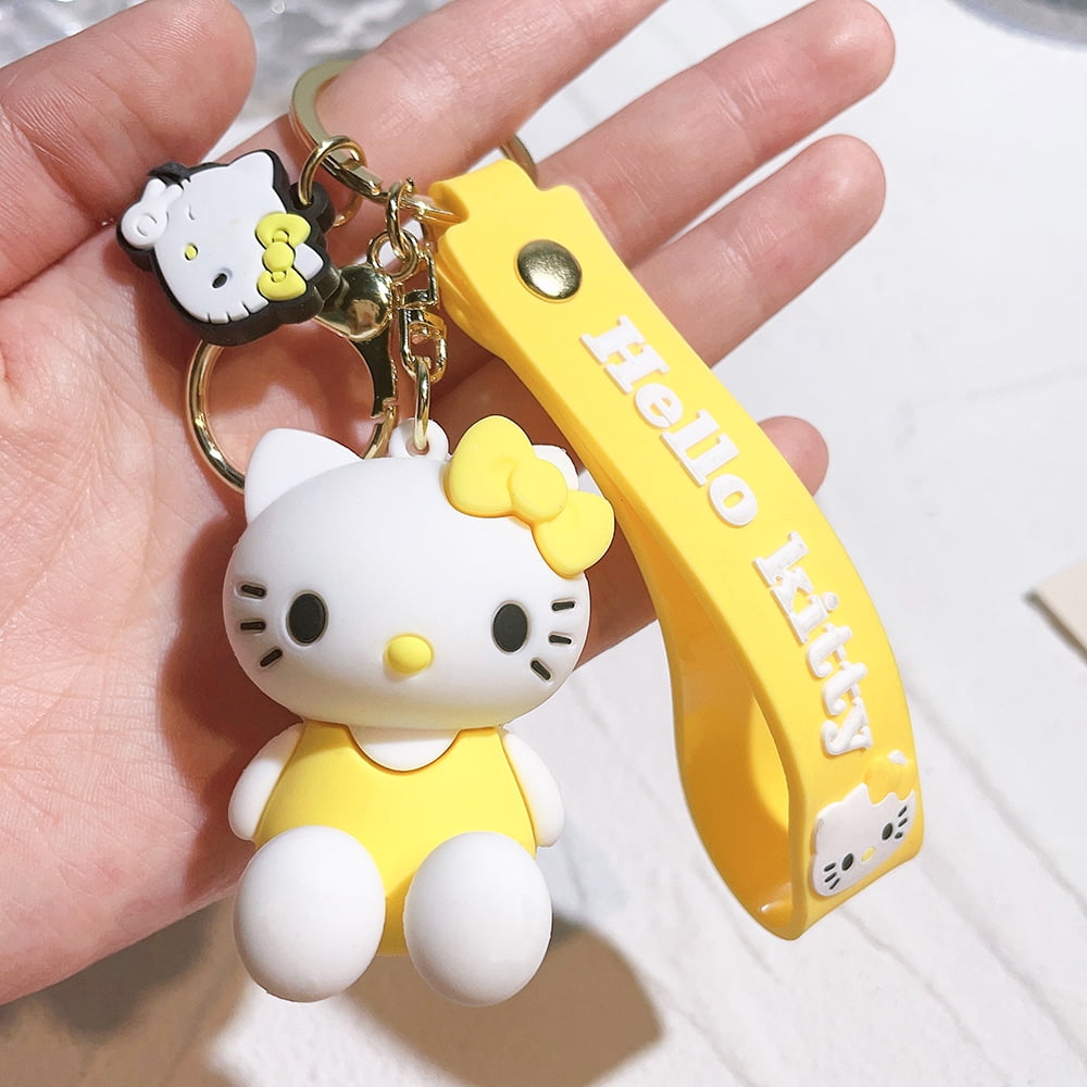 Hello Kitty Keychain Cartoon Doll Ornaments Sanrio Kawaii Kt Pvc Soft ...